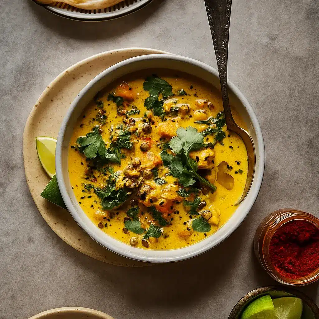 Ginger Sweet Potato Coconut Milk Stew with Lentils & Kale - paula kitchen