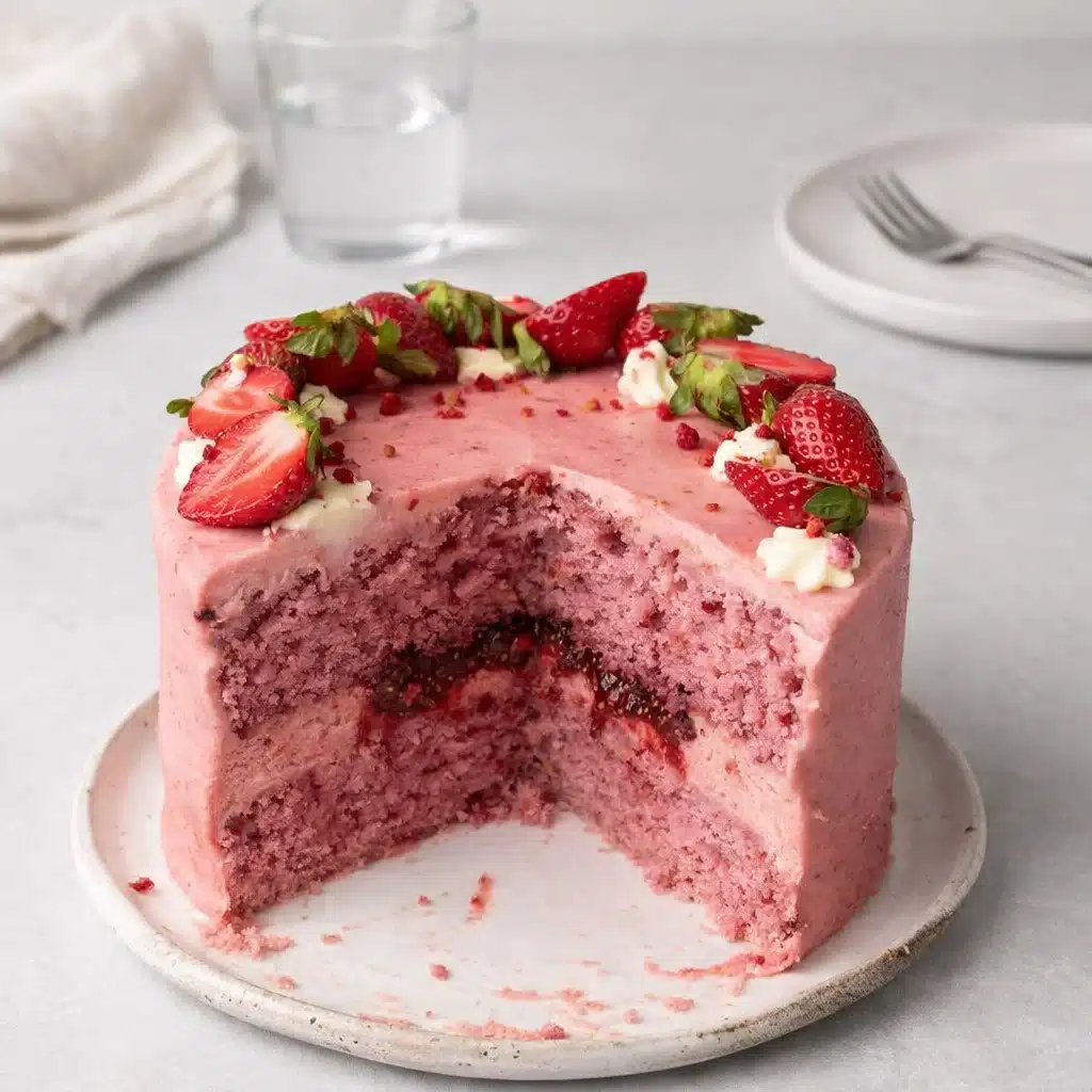 Small-Batch Vegan Strawberry Cake | easy 5-Step Delicious Vegan Treat